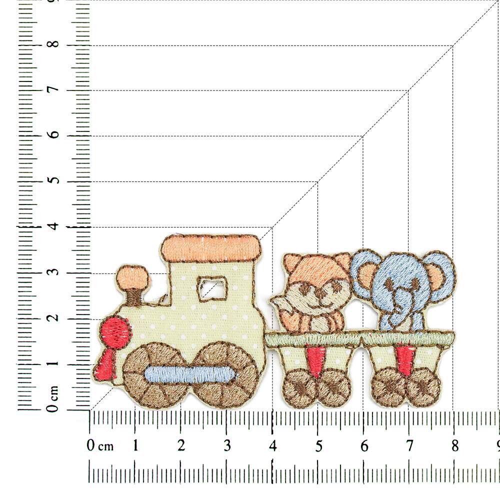 Aplicação Termocolante 8,0x4,0 cm - Trem Safari