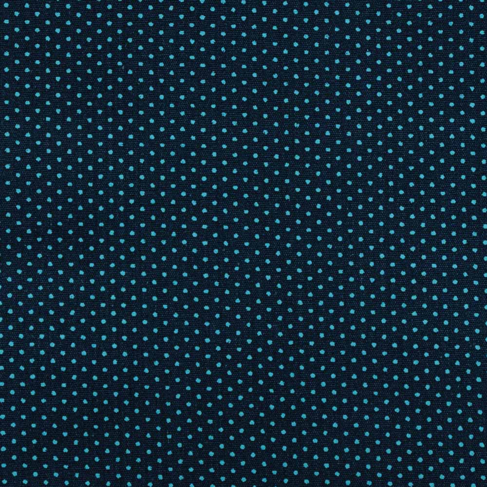 Tecido de Algodão Estampado (Meio Metro) - Poá Azul Marinho e Turquesa