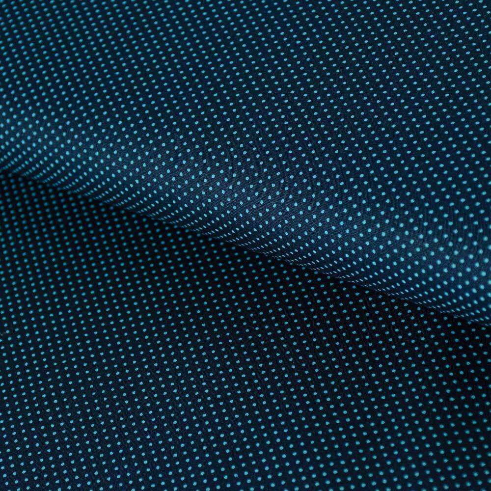 Tecido de Algodão Estampado (Meio Metro) - Poá Azul Marinho e Turquesa